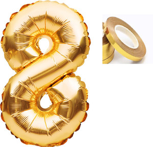 Flipkart.com | PARTY MIDLINKERZ Solid Solid Golden '8' number for ...