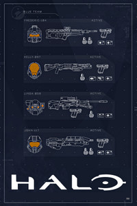 Halo Blue Team Poster 12 x 18 inch Paper Print - Gaming posters in ...