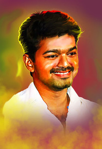 Actor Vijay No. 3 Digital Painting Wall Poster Print on Art Paper 13x19 ...