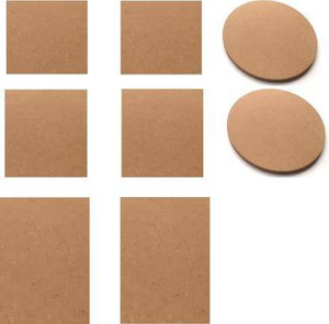 MAANSARU Wood MDF Board Sheets, Thickness 2.1 mm , 2 Square Piece 12x12 ...