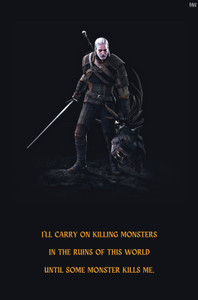 Witcher Killing Monsters Poster 12 x 18 inch Paper Print - TV Series ...