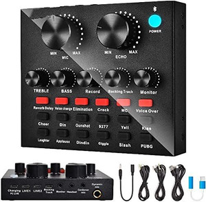 Adiohub V8 Sound Card, Sound Effects Board for Podcast Equipment Bundle ...