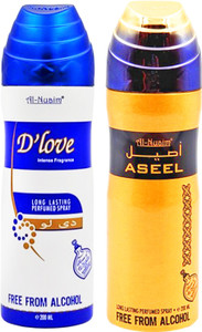 Al-Nuaim D'Love + Aseel Non Alcoholic Body Spray 200 ml for Men and ...