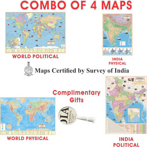 Combo of 4 English Map-142 Paper Print - Maps posters in India - Buy ...