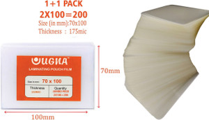 UGNA PVC Transparent Lamination Pouch, Id Card Lamination Sheet 200 Pcs ...