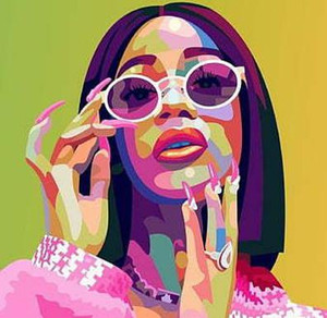 Cardi B Cardi B Color Girl Glasses Painting Rap Swag Matte Finish ...