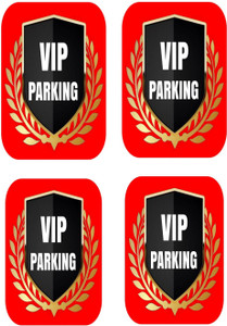 HindK 10.16 cm Pack Of 4 (7×10 inch)| VIP PARKING LOGO| Sticker For ...