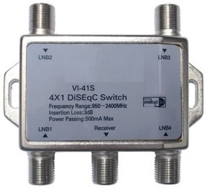 Divinext DiSEqC Switch Full HD Satellite LNB Multi-Switch 4 in 1 Solid ...