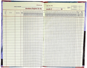 R K SALES Hotel Register Factory Attendance Register 70 pages Single ...