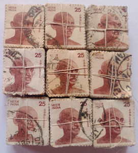 MANMAI COINS 10 X 100 Stamps = 1000 Stamps - MAHATMA GANDHI - 25P ...