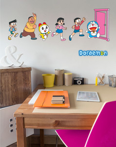 Asian Paints 89 cm Doraemon Enters Anywhere Door Vinyl Wall Sicker Self ...