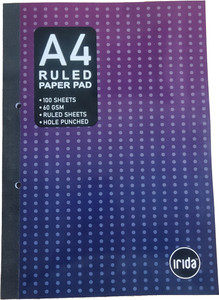 irida Ruled Paper Pad A4 Notebook Ruled Lines 200 Pages Price in India ...