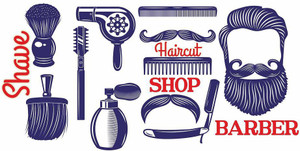 CVANU 70 cm Shave Haircut Tools Design Vinyl Wall Sticker For Barber ...