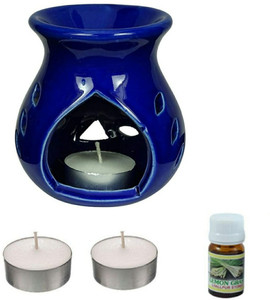 Luminescence Enterprises Ceramic Tea Light Candle Diffuser set, Blue ...