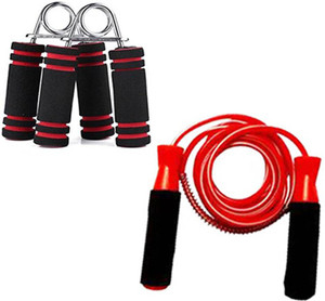 AJRO DEAL Combo of 2 -Hand Grip Hand Exersicer ,Skipping Rope Jump Rope ...