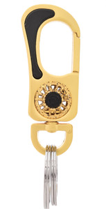 GCT Premium Hook Locking Two Rings (KC-90) Gold Black Metal Keychain ...