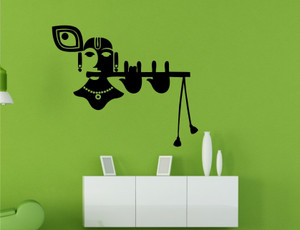 PRIME HOME DECOR 71.59 cm Lord Krishna Black Wall Decal And Sticker ...