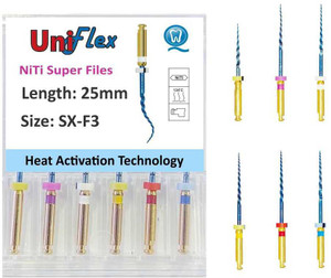 Uniflex NiTi Rotary Files SX-F3 25mm (6 pcs) Blue super files Heat ...