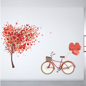 Wallzone 322.58 cm Love Cycle|Velantine Multicolor Pvc Vinyl ...