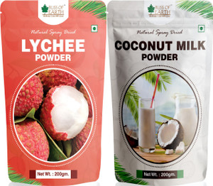 Bliss of Earth 200gm LYCHEE (litchi) Powder + 200gm Coconut Milk Powder ...