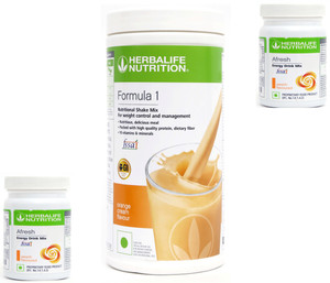 HERBALIFE Afresh Energy Drink Mix -PEACH +PEACH With Formula1-ORANGE ...