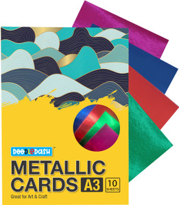 Flipkart.com | DOODLEDASH Metallic Cards 4 Shiny, Bright Colors A3 Size ...
