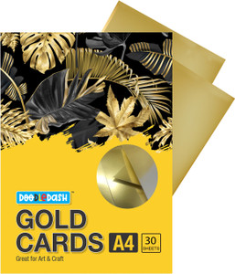 Flipkart.com | DOODLEDASH Gold Cards Metallic Shade A4 Size 250 GSM ...