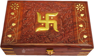 FORESTIS GALLINARIA Wooden Swastik Box (8x5, Tombs) Jewellery Box ...