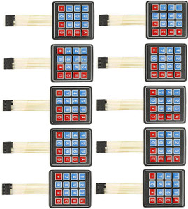 INVENTO 10pcs 12V DC 4x4 16 Key Matrix Membrane Switch Keypad Keyboard ...
