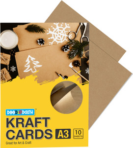 Flipkart.com | DOODLEDASH Kraft Cards A3 Size 250 GSM - For DIY Art And ...