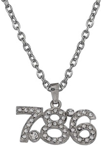 M Men Style Religious Islamic 786 Allah Lucky Necklace Silver Crystal ...