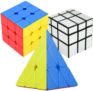 ALLAMWAR 3x3 ,Pyramid Stickerless Triangle Cube and 3X3 High Speed ...