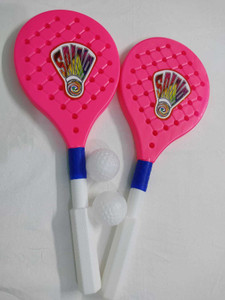 DURGA JI PLASTIC SUPER SANIYA RACKET FOR KIDS Pink Strung Badminton ...