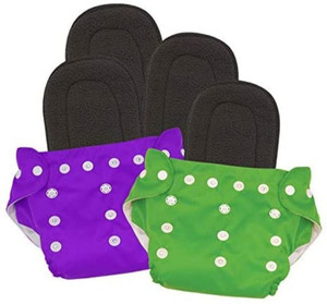 MEEOWMEE Free size baby cloth diaper Reusable,adjustable diapers with 4 ...