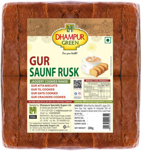 DHAMPUR GREEN Gur Saunf Rusk 200g Suji flavored Sooji Rusk Price in ...