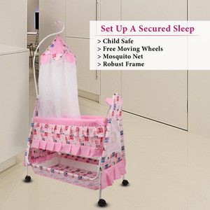DASAN Cradle for baby boy and girls. Cradle With Swing And Mosquito Net ...