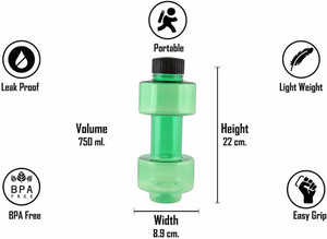 keskriva Plastic Dumbbell Shape Water Bottle Plastic Portable Dumble ...