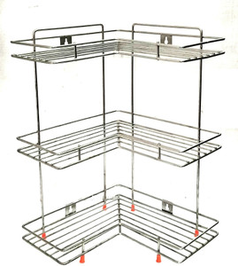 IRONTECH Containers Kitchen Rack Steel Stainless Steel 3 Tier L-Corner ...