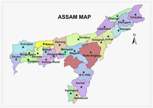 Assam Map Photo Paper Print Poster Photographic Paper Photographic ...