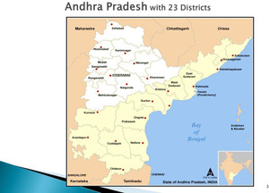 Andhra Pradesh Map Poster Multicolor Photo Paper Print (12 inch X 18 ...