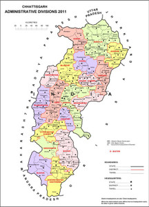 Chattisgarh Map Poster Multicolor Photo Paper Print (12 inch X 18 inch ...