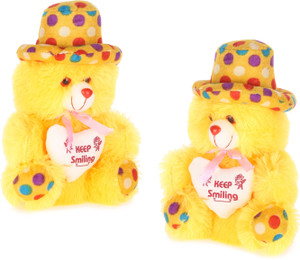 SBR PROBUCTS Soft Teddy Bear Cap Style With Heart Pack Of 2 yellow ...