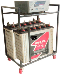 BEST INDIA FABRICATION Metal Inverter Stand with Two Battery trolley ...