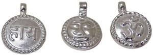 Sahiba Gems Pure Silver Om Suraj Nazar Locket Pack with Black Cotton ...