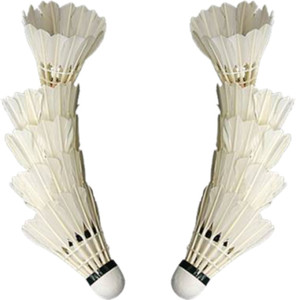 METROL Set of 10 Feather Badminton Shuttle (XR) Feather Shuttle - White ...