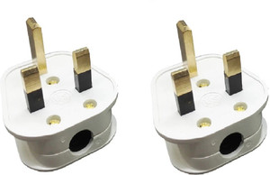 WOWSOME Set of 2 UK Type 3 Flat Pin 13A 250V Mains Top Appliance Used ...