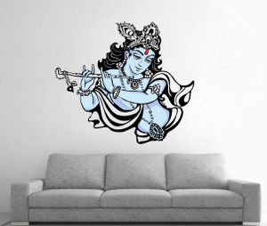Decor Area 58 cm krishna ji Sticker (PVC Vinyl, Multicolour) Jay shree ...