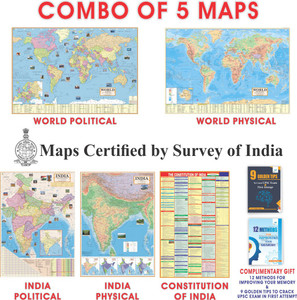 MAPS FOR UPSC (PACK OF 5 MAPS/CHAR) COMPLIMENTARY GIFT, INDIAN ...