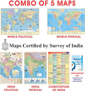 MAPS FOR UPSC (PACK OF 5 MAPS/CHAR) COMPLIMENTARY GIFT | INDIAN ...