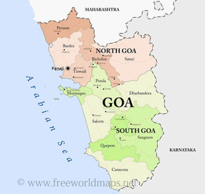 Goa Map Poster Multicolor Photo Paper Print (12 inch X 18 inch, Rolled ...